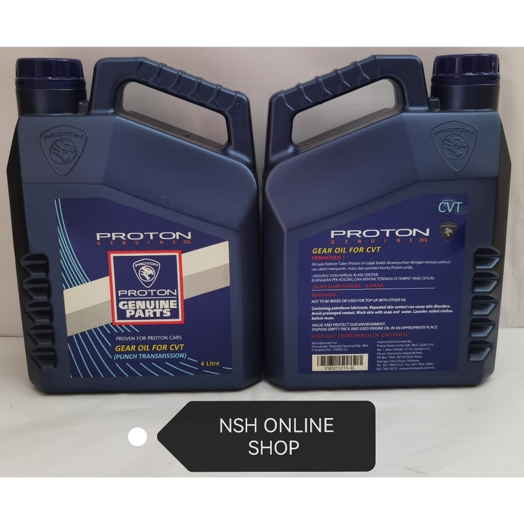 Proton Genuine CVT Auto Tranmission Oil (4 Litre) "100% Proton Original ...