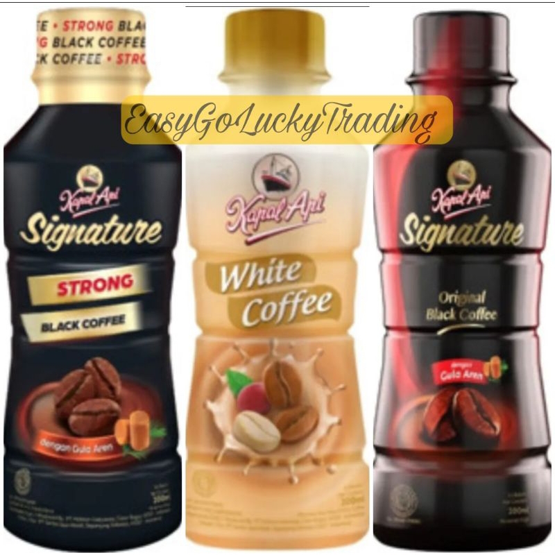 Kapal Api RTD Coffee 200ml x 12 bottles (White Coffee/Original Black ...