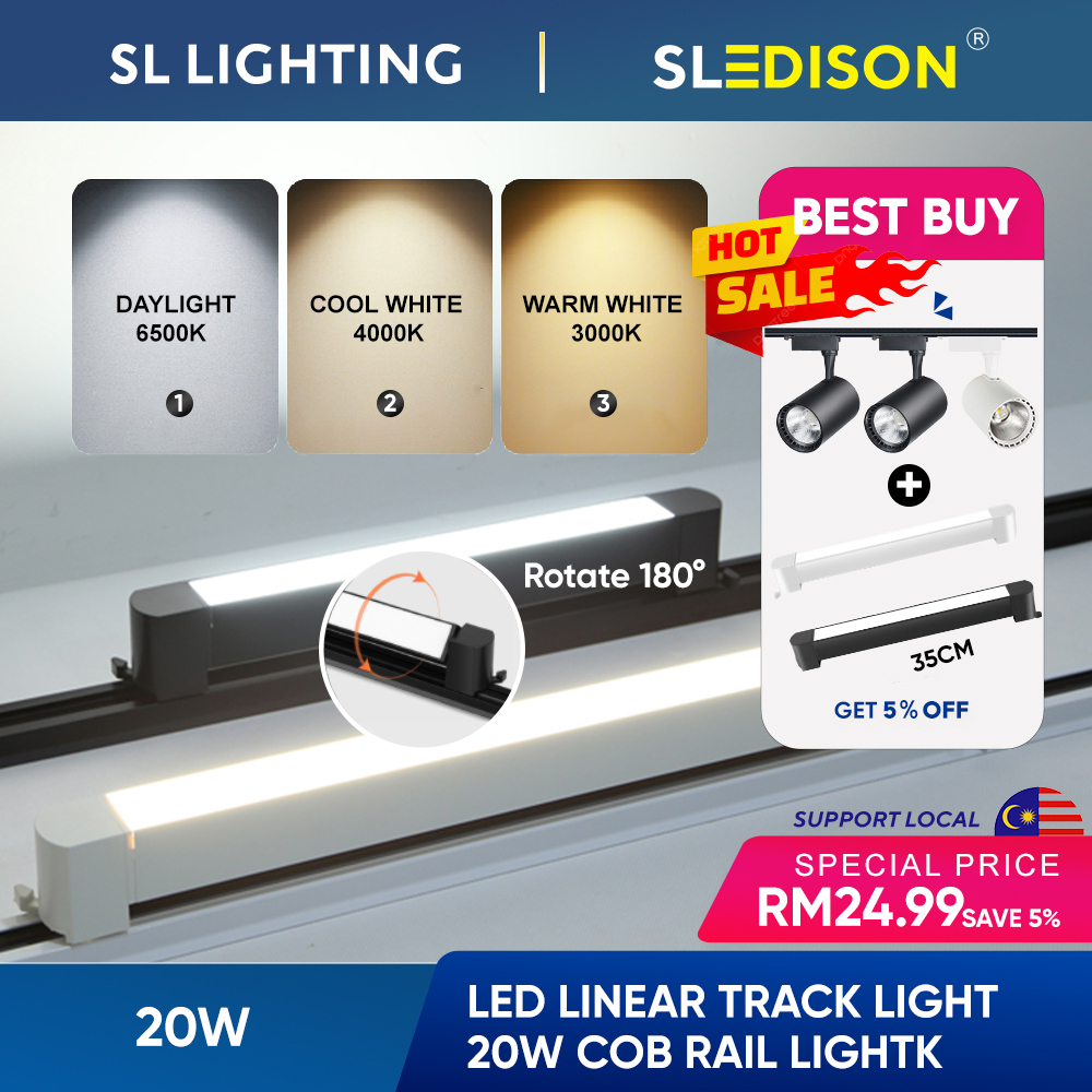 【NEW】For Normal Track Rail SL EDISON LED Linear Track Light LED 20W ...