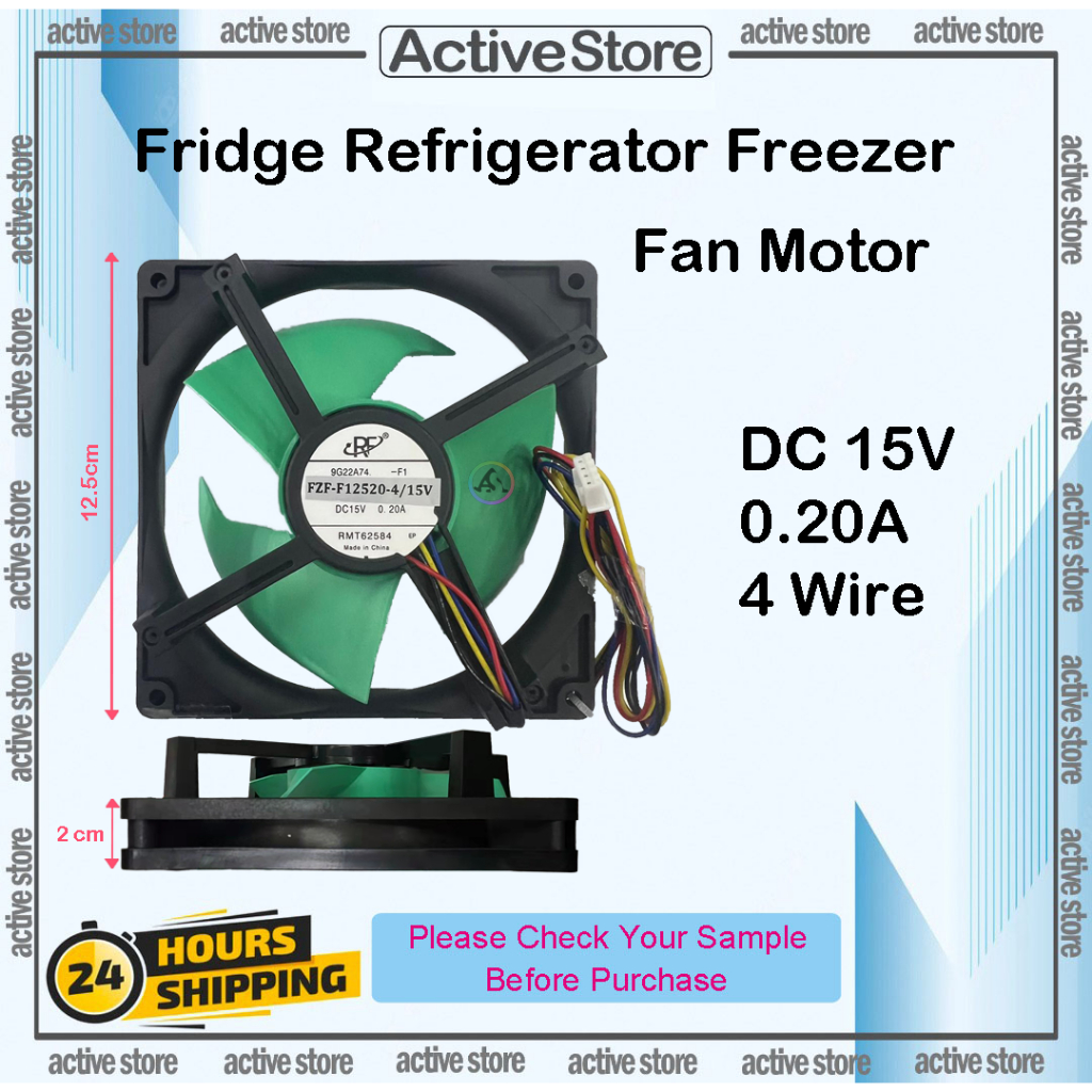 Sharp Fridge Refrigerator Freezer Fan Motor 4Wire DC15V 0.20A Kipas ...