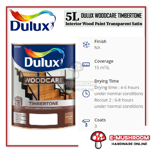 5L ICI Dulux Timbertone Interior Varnish Cat Varnish Kayu | Shopee Malaysia