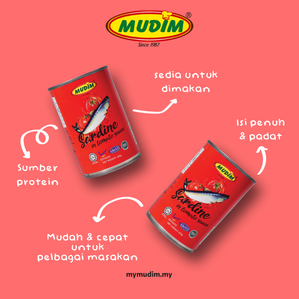 Mudim - Sardin dalam Sos Tomato 425gm | Shopee Malaysia