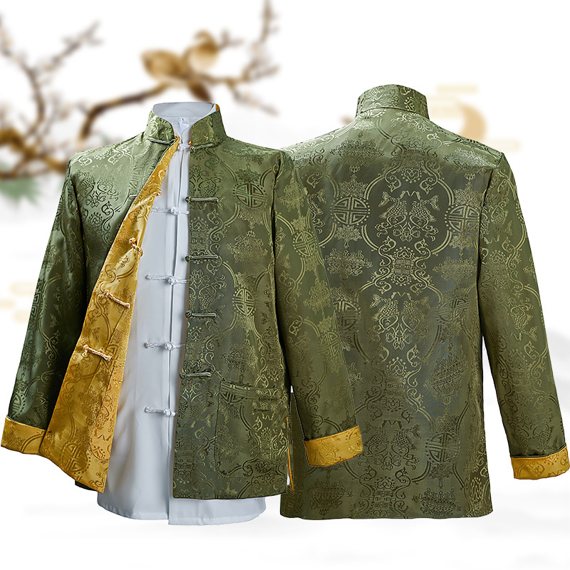 Men's Reversible Tang Suit Long Sleeve Loose Plus Size Chinese Style ...