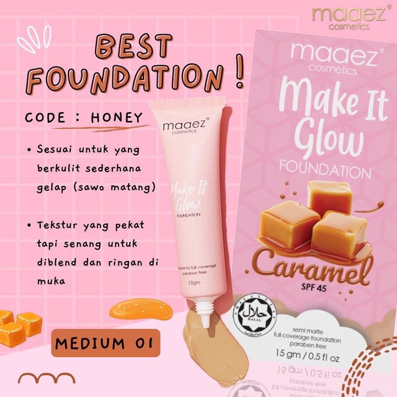 Maaez Foundation CARAMEL Make It Glow by Maaez Cosmetic 🔥Original Hq🔥 ...