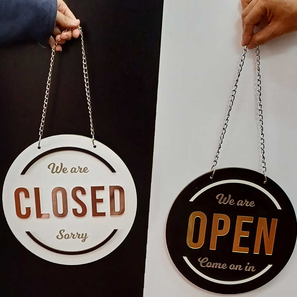 Sign Open Close Indoor signage Papan Tanda Buka Dan Tutup | Shopee Malaysia