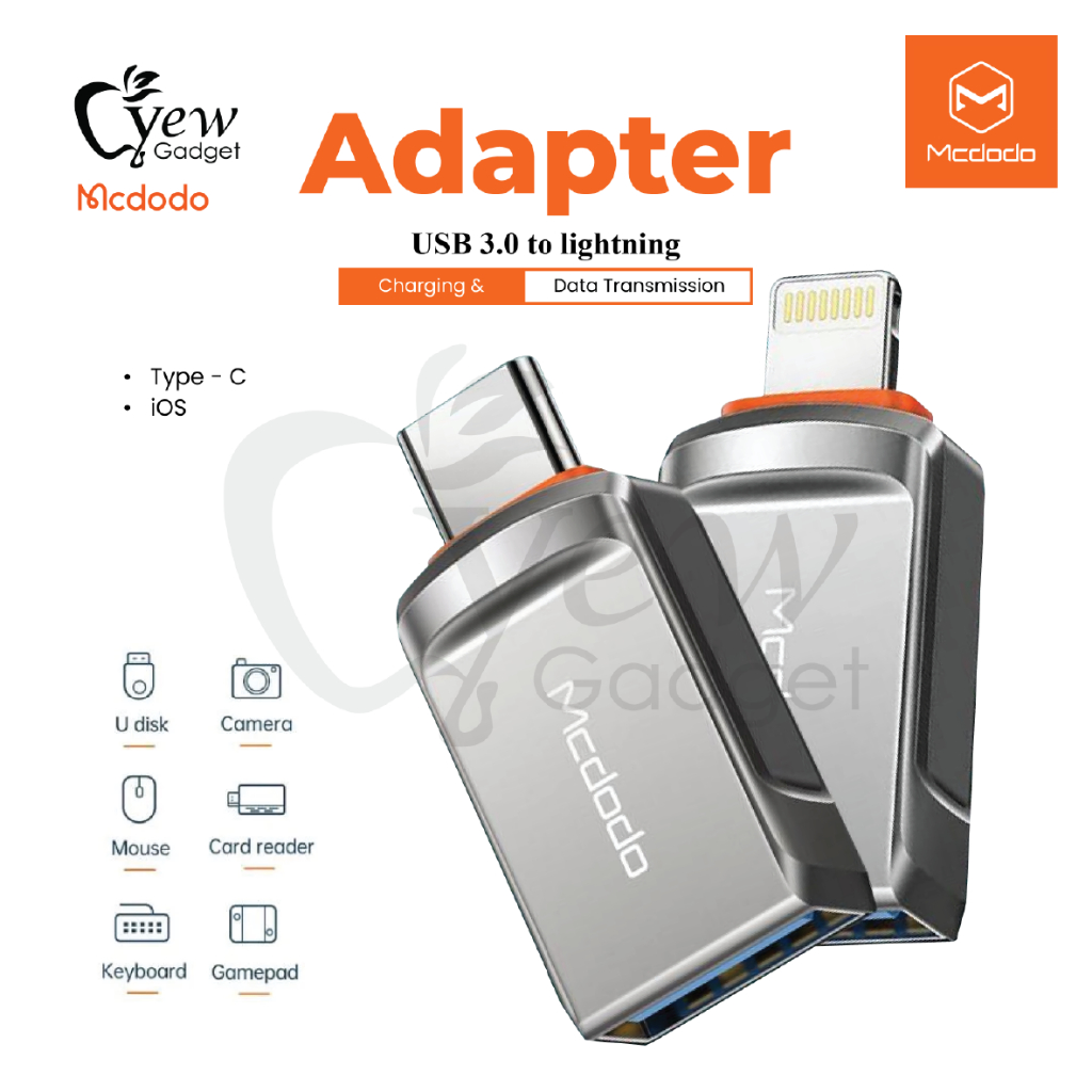 Mcdodo USB 3.0 To Type-C OTG / Ios OTG Adapter Convertor OT873 for ...