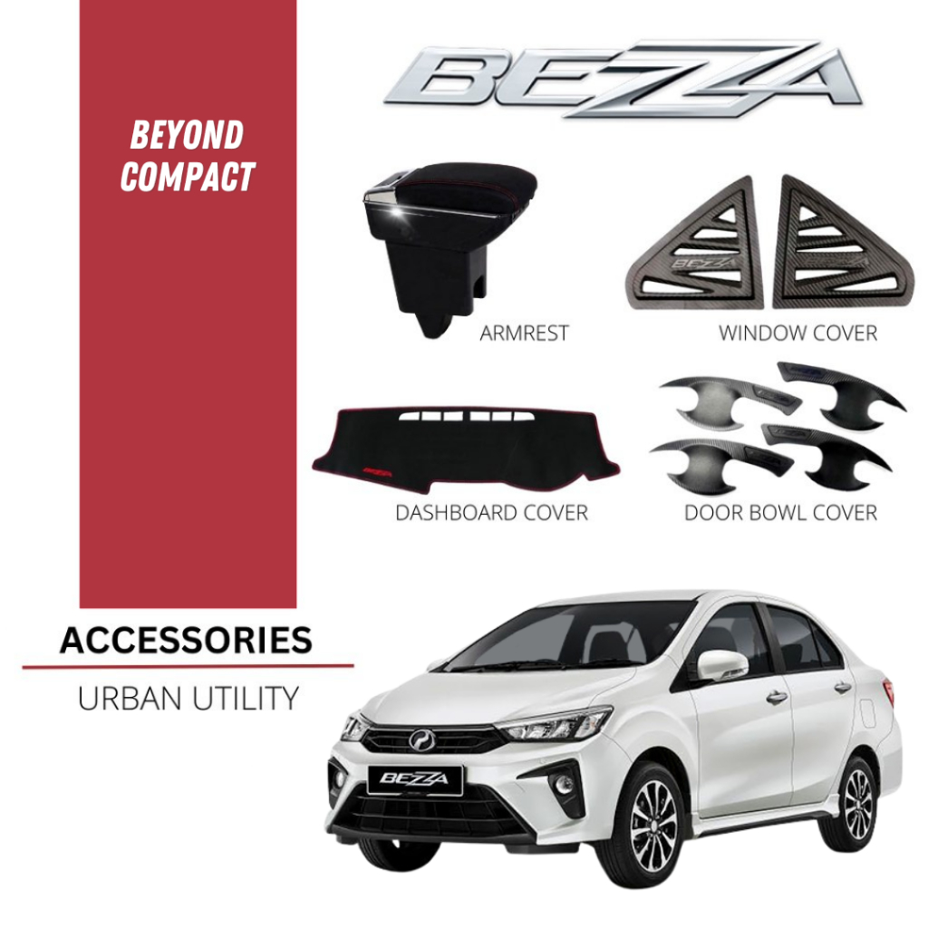 PERODUA BEZZA FULL ACCESSORIES Window Door Cover Armrest Dash Kapet ...