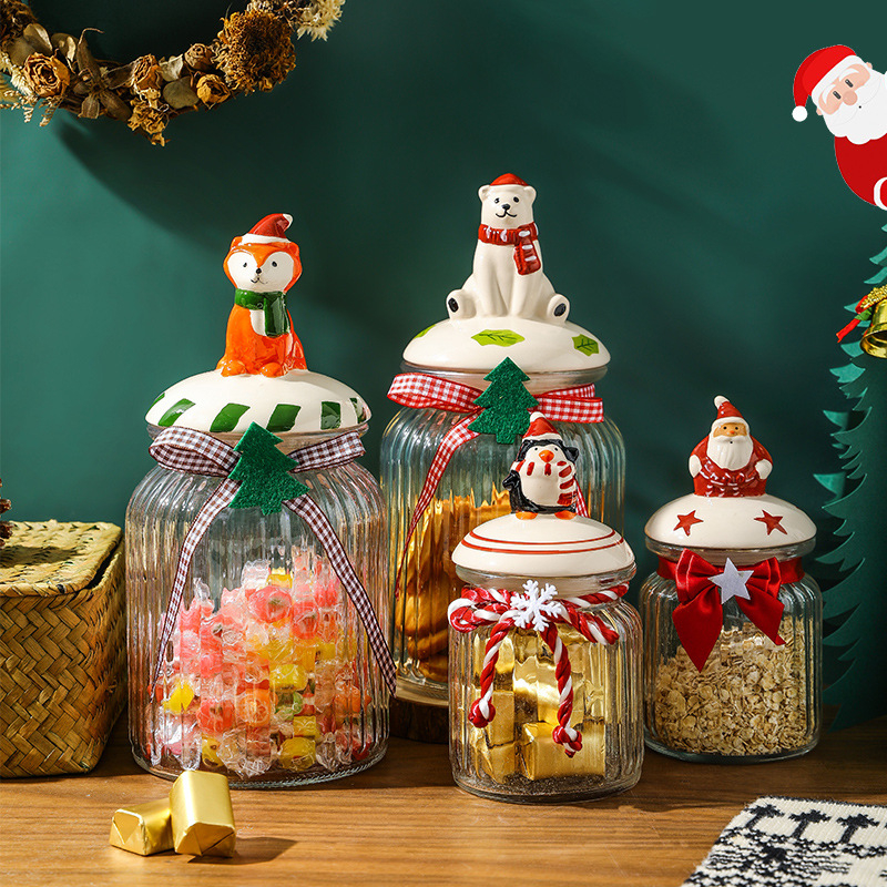 Christmas Food Jar Airtight Food Storage Container Sealed Snack Bottle ...