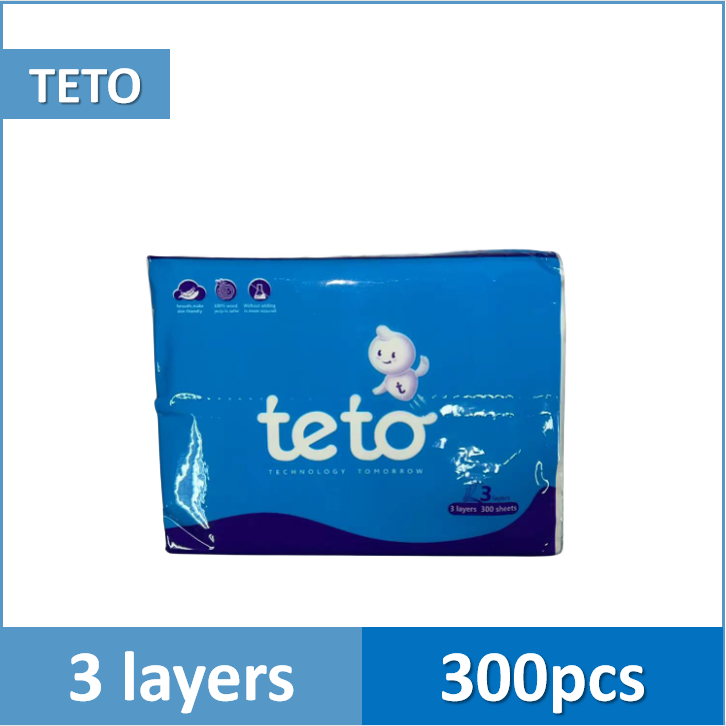 【NEW】TETO Bamboo Tissue 3 layers of 100 pulls =300Pcs Soft Facial Tisu ...