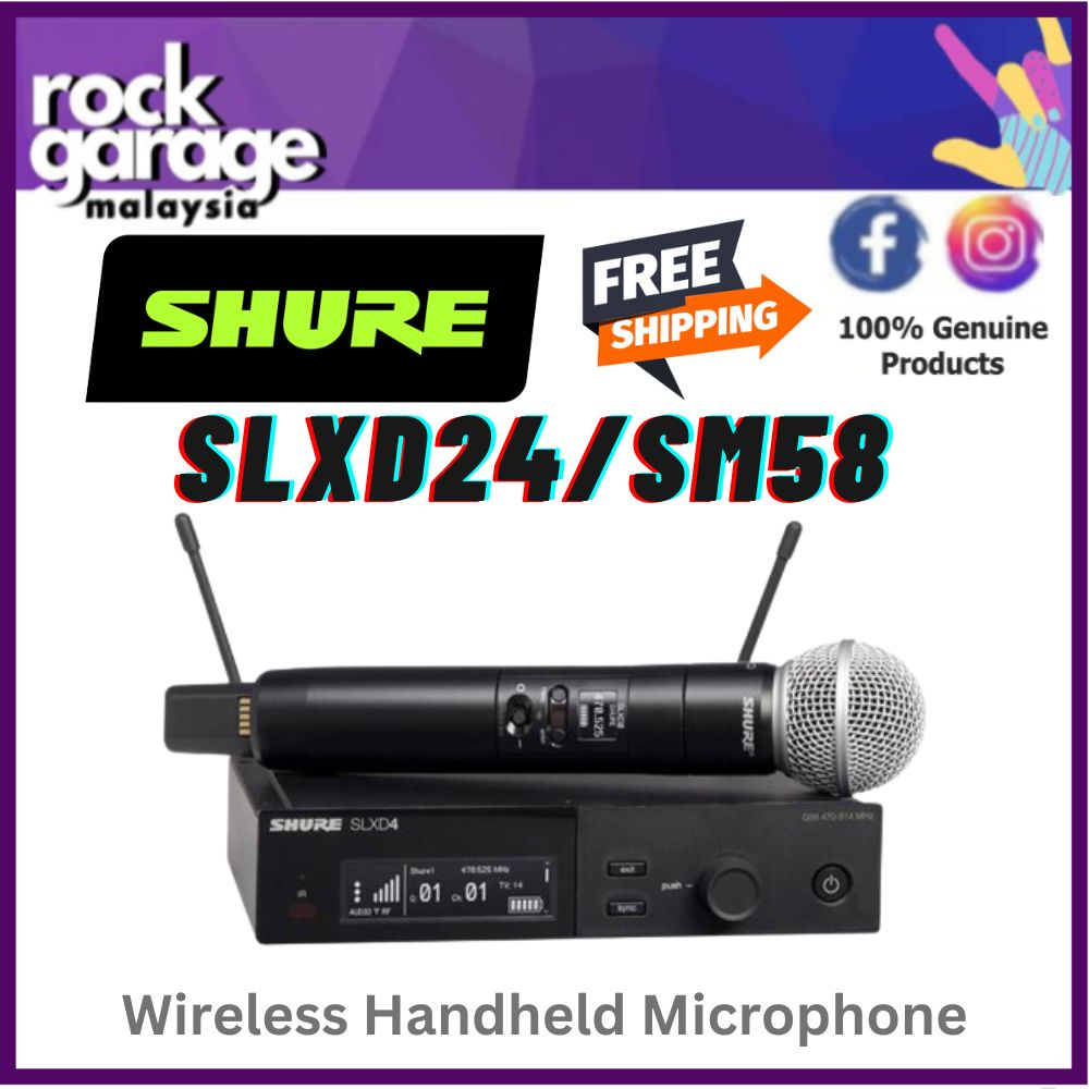 Shure SLXD24/SM58 Wireless System With SM58 Handheld Transmitter ( SLXD24-SM58 / SLXD24SM58 ...