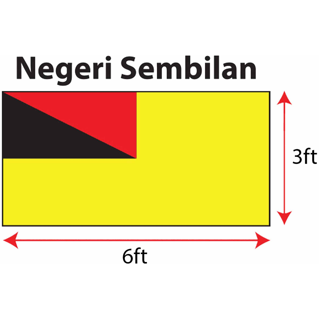 Negeri Sembilan Flag 3x6ft (Woollen), Bendera Negeri Sembilan 3x6ft ...