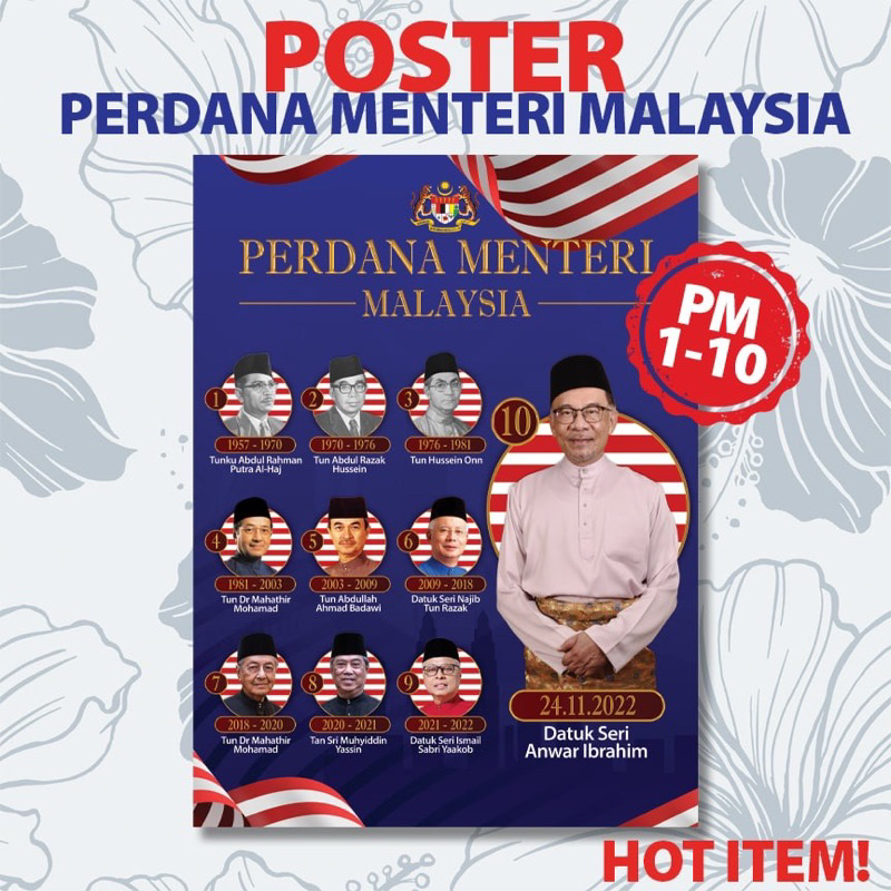 BUNTING BANNER POSTER PERDANA MENTERI MALAYSIA TERBARU PM | Shopee Malaysia