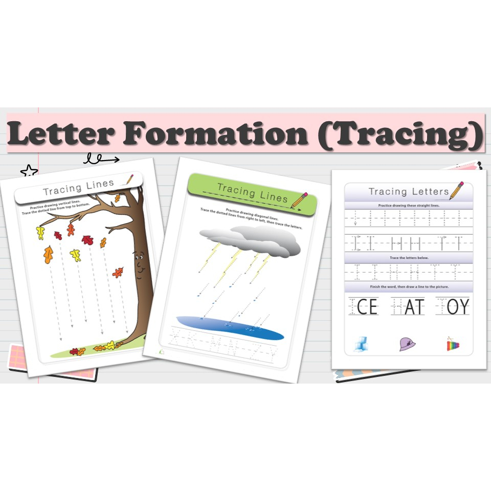 [PRE122] 27 pages Letter Formation (Tracing) Worksheet for Pre-school ...