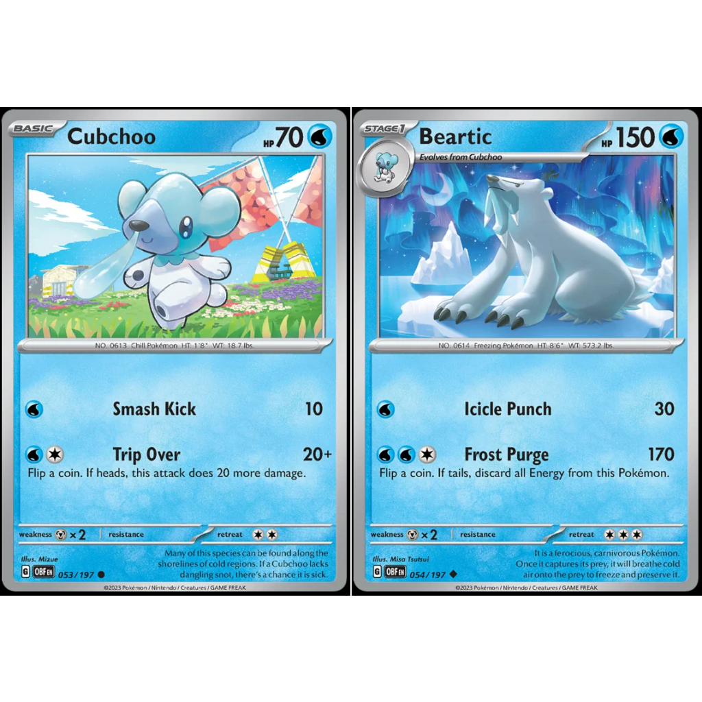 Pokemon TCG: Obsidian Flames - Cubchoo / Beartic | Shopee Malaysia