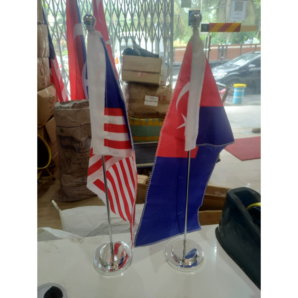 *Ready Stock* Malaysia/Johor Table Flag / Bendera Meja Stainless Steel ...