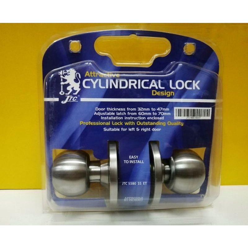 JTC CYLINDER DOOR LOCK SET CYLINDRICAL LOCK FOR HOME BEDROOM ROOM DOOR ...