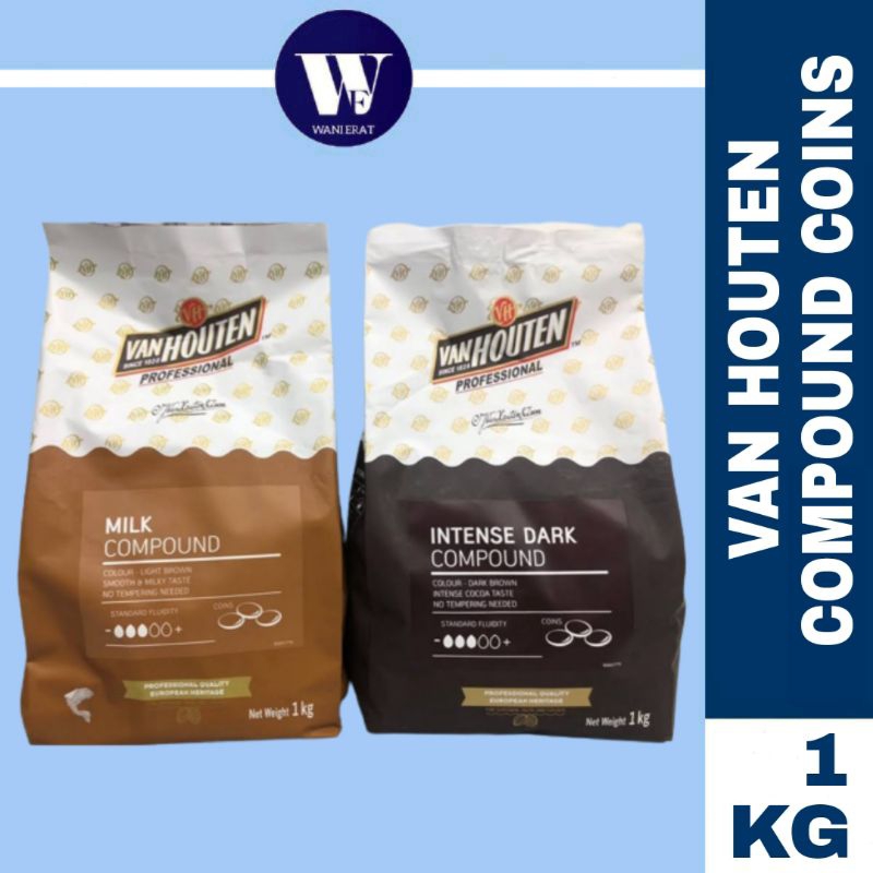 [1KG] VAN HOUTEN CHOCOLATE COMPOUND COINS | DARK CHOCOLATE COINS | MILK ...