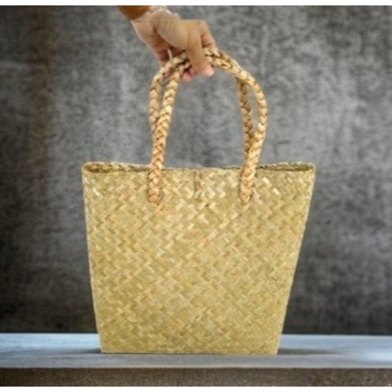 MENGKUANG BAG HAND WOVEN ECO-FRIENDLY NATURAL COLOR/ BEG ANYAMAN TANGAN ...