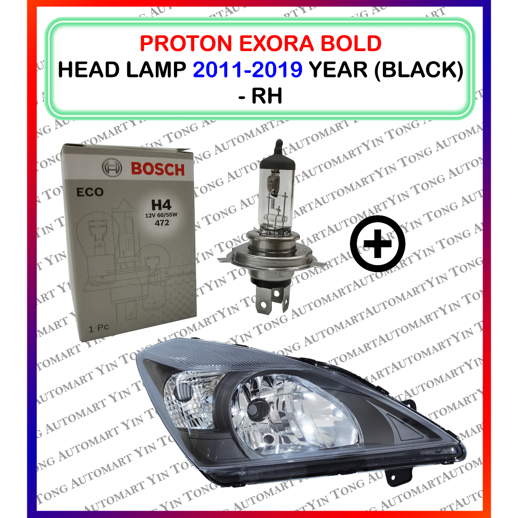 Proton Exora Bold 2011-2024 Year Head Lamp Lampu Depan [ Black ] With ...