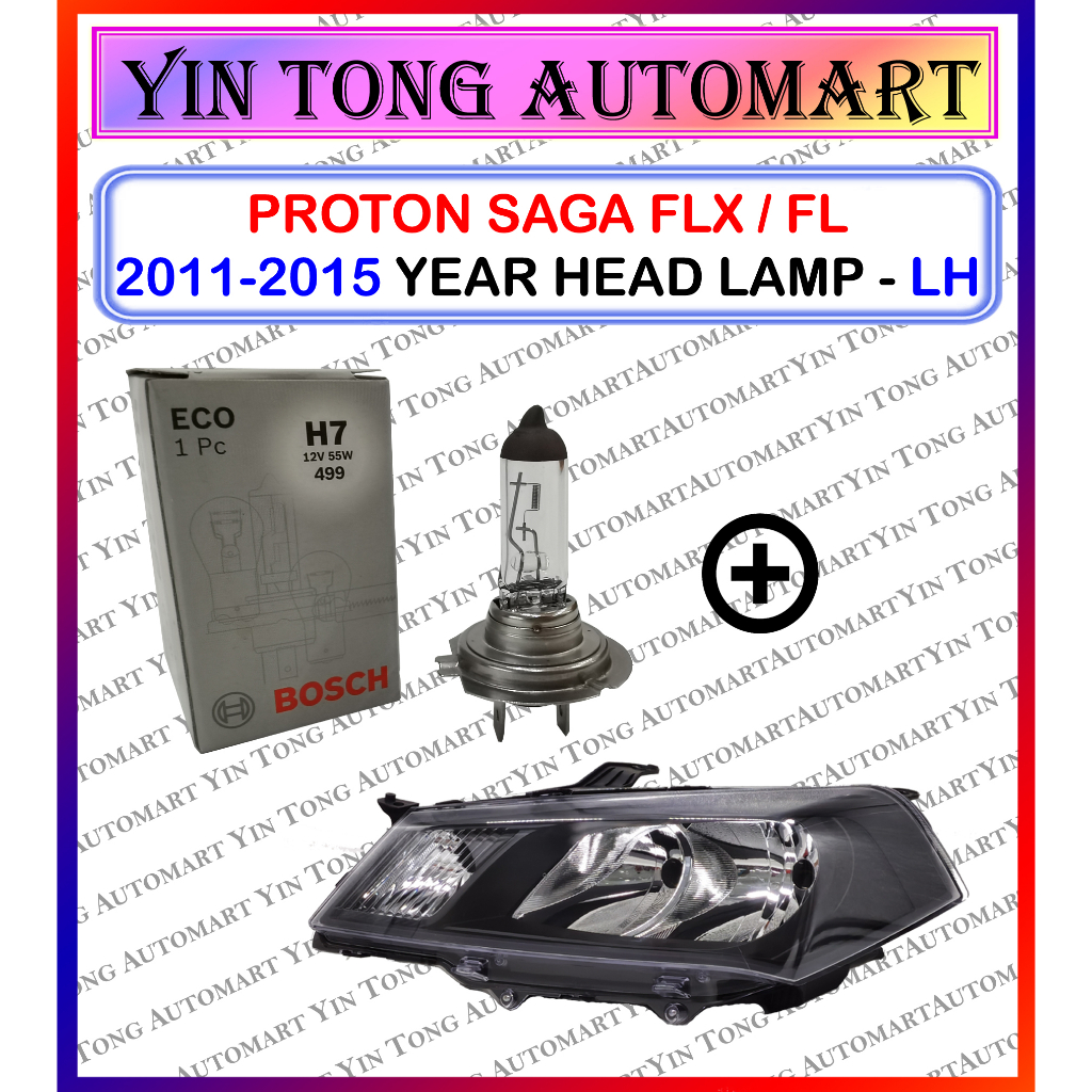 SAGA FLX 11 HEAD LAMP / LAMPU BESAR DEPAN FL SV SE 2011-2016 CAMPRO BLM WITH OR WITHOUT BULB ...