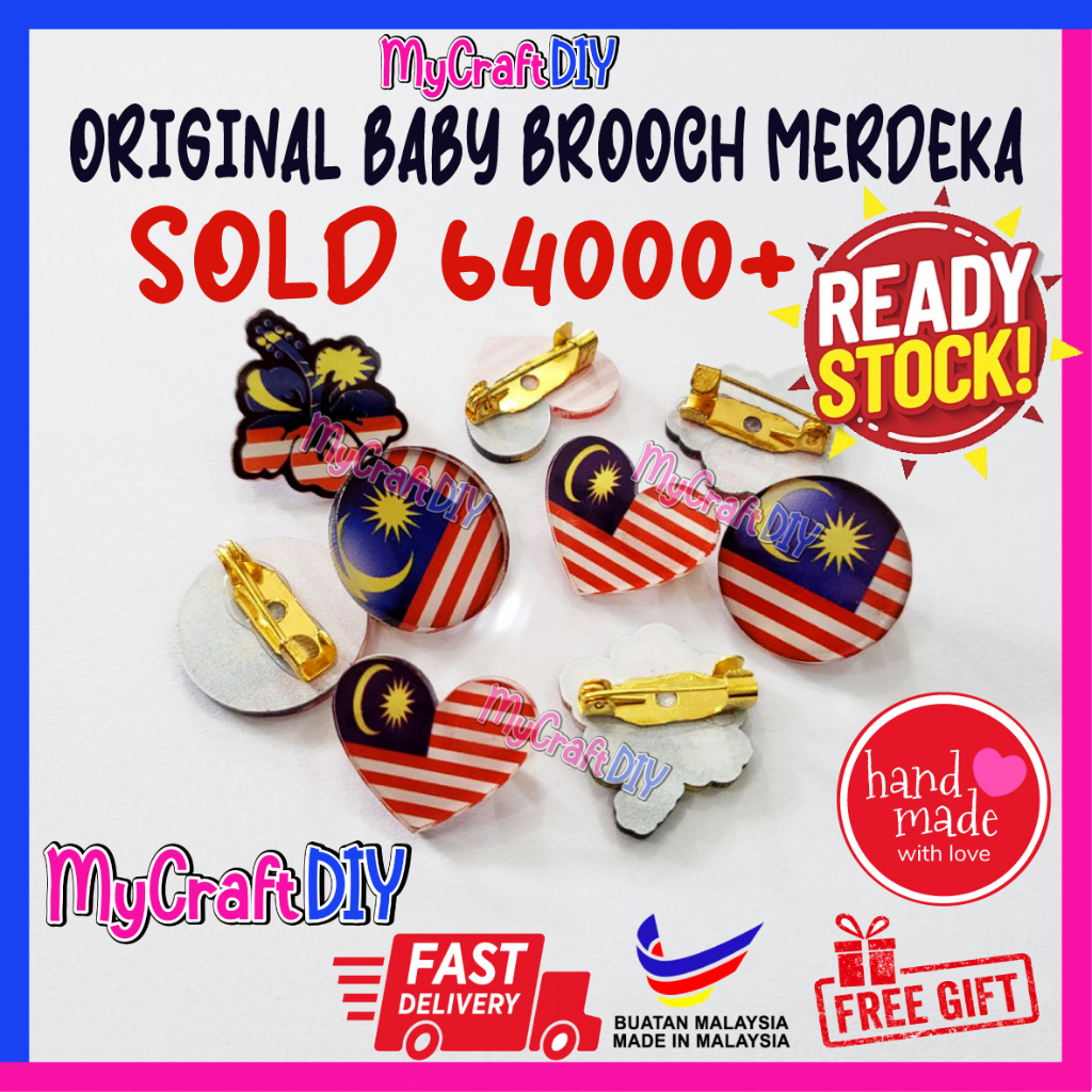 Pin Tudung Brooch Bunga Raya Aksesori Merdeka Malaysia Kerongsang ...