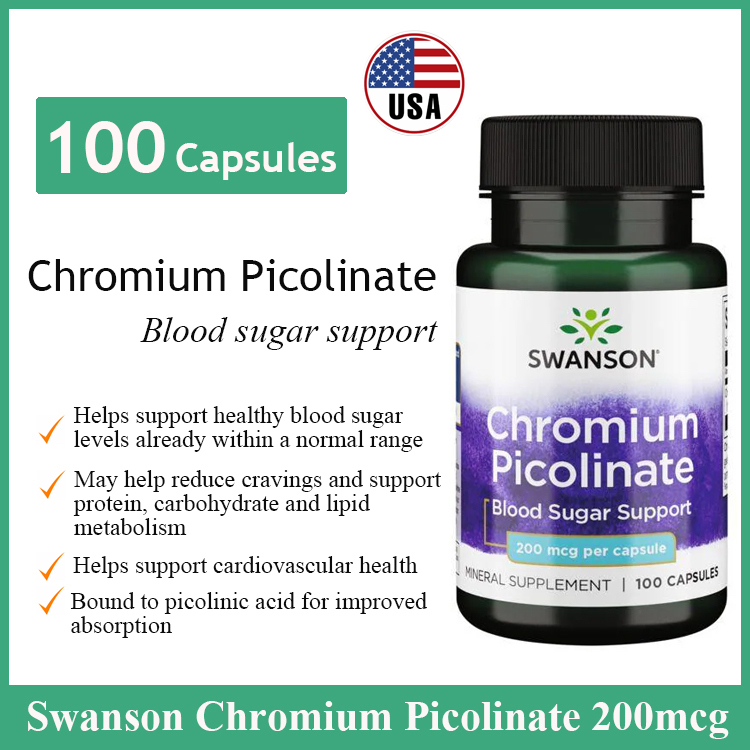 Swanson Chromium Picolinate 200mcg, 100 capsules / 200 capsules ...