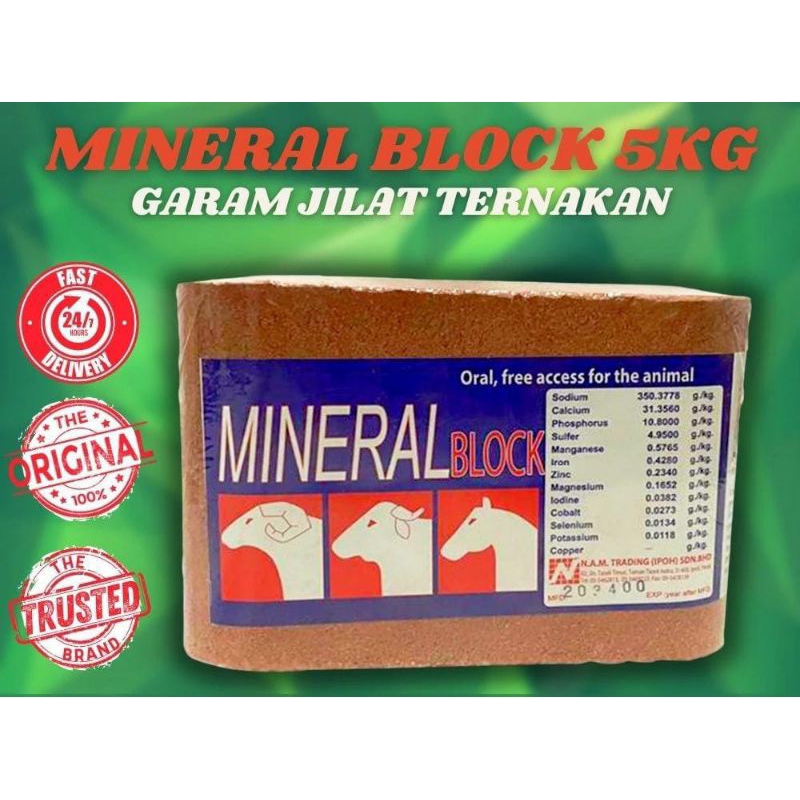 MINERAL BLOCK 5KG / GARAM JILAT UNTUK KAMBING/ KUDA/ LEMBU/ BEBIRI ...