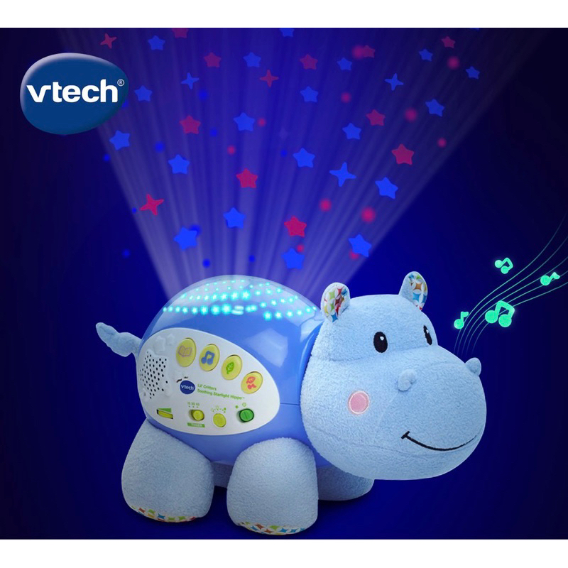 Vtech Soothing Hippo Light Projector Crying Sensor New Born Baby ...