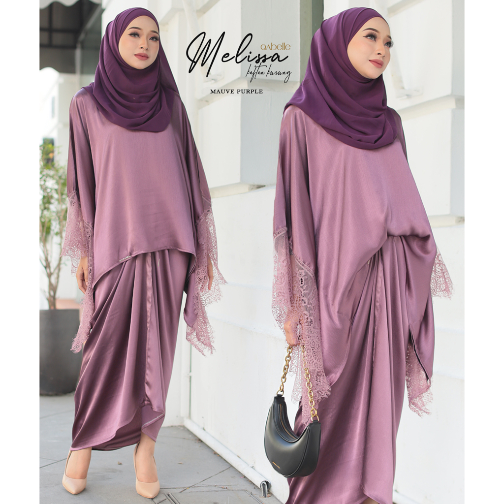 Melissa Kurung Eyelash Lace Kaftan Baggy Style Loose Instant Pario Kain ...