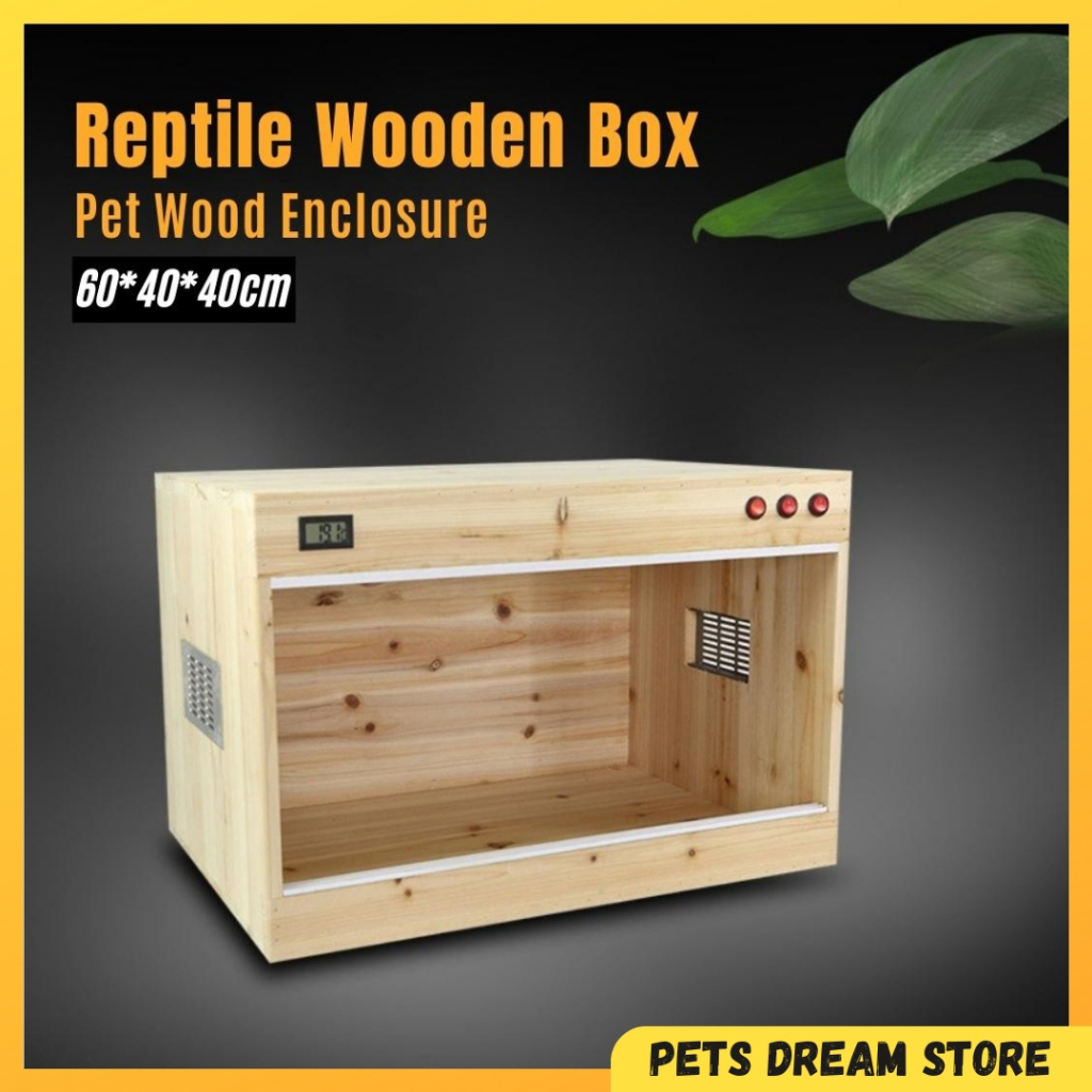 Nomoy Pet Reptile Wood box 60*40*40cm reptile wooden enclosure tortoise ...
