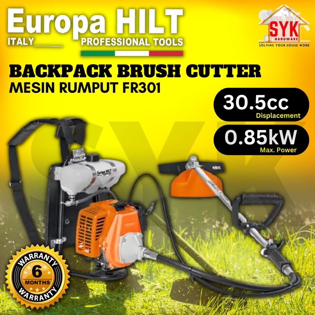 SYK Europa Hilt FR301 30.5cc 0.85Kw Backpack Gasoline Brush Cutter ...