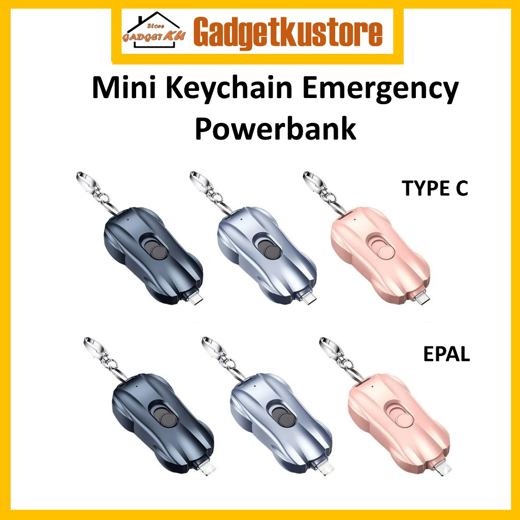 Emergency Mini Keychain Powerbank 1500mAh | Type-C & EPAL Compact Mini ...