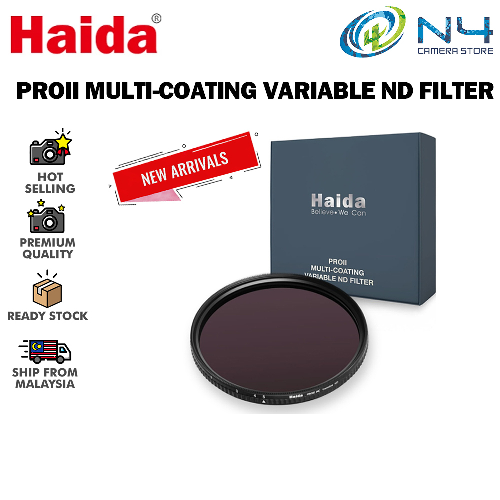 HAIDA Variable ND Filter 1.5 to 5 Stop , PRO II MC ND 1.5-5 stops 49/52 ...