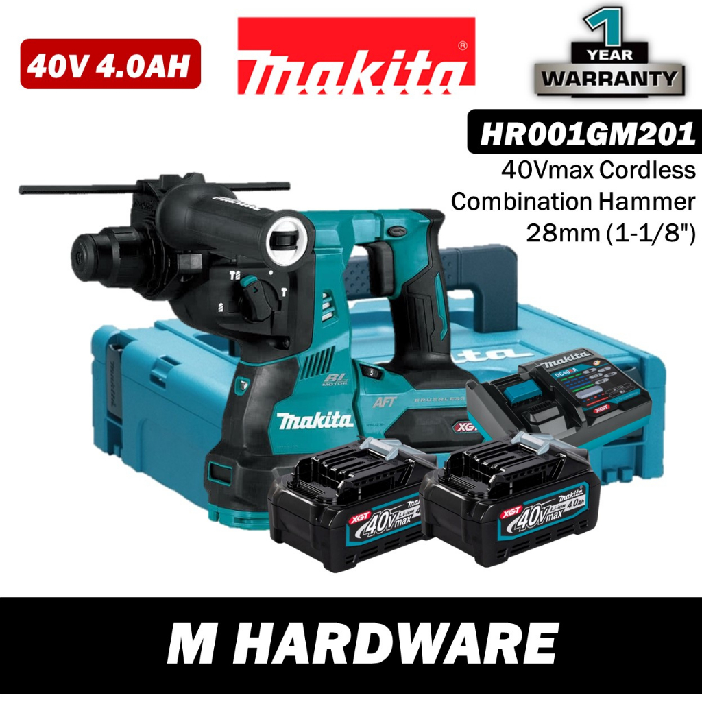 MAKITA HR001GM201 40Vmax Cordless Combination Hammer 28MM (1-1/8") | Shopee Malaysia
