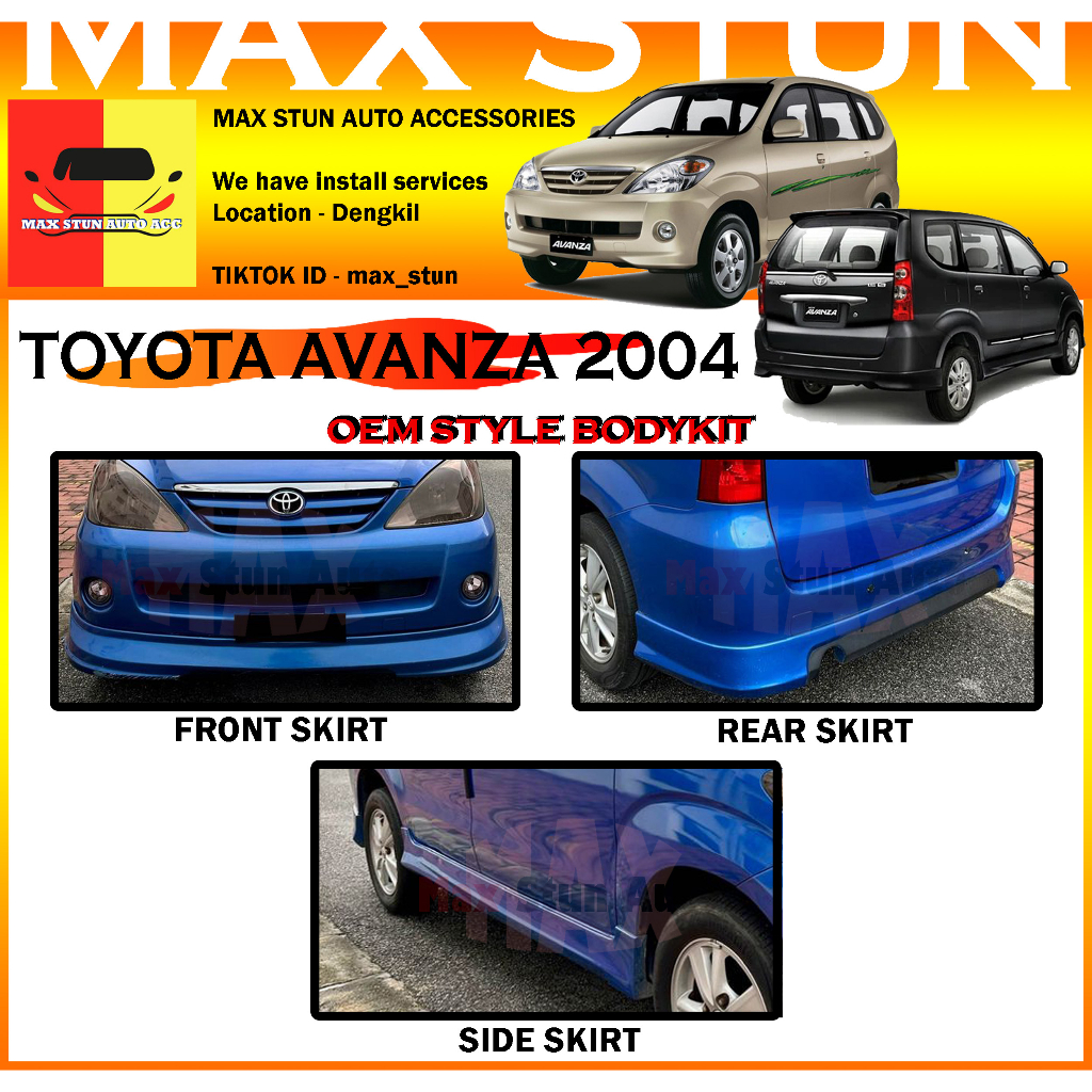 TOYOTA AVANZA 2004-2005 OE FULLSET BODYKIT OEM LOOK BUMPER SKIRT LIP ...