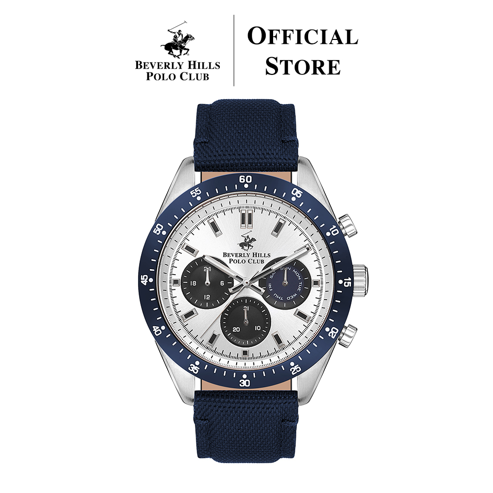 Beverly Hills Polo Club BHPC Men's Leather Quartz Watch BP3359X ...