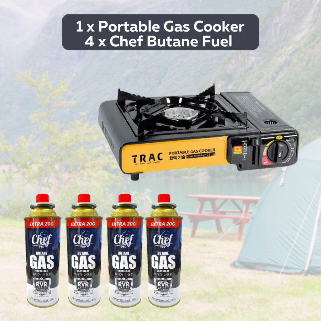 TRAC Portable Gas Stove Cooker For Camping/BBQ/Steamboat Dapur Gas Mini ...