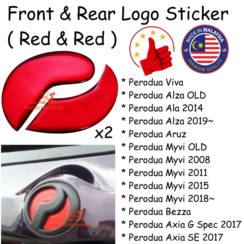 Front & Rear Logo Sticker Perodua Viva/Alza 2009-2024/Aruz/Myvi 2005 ...
