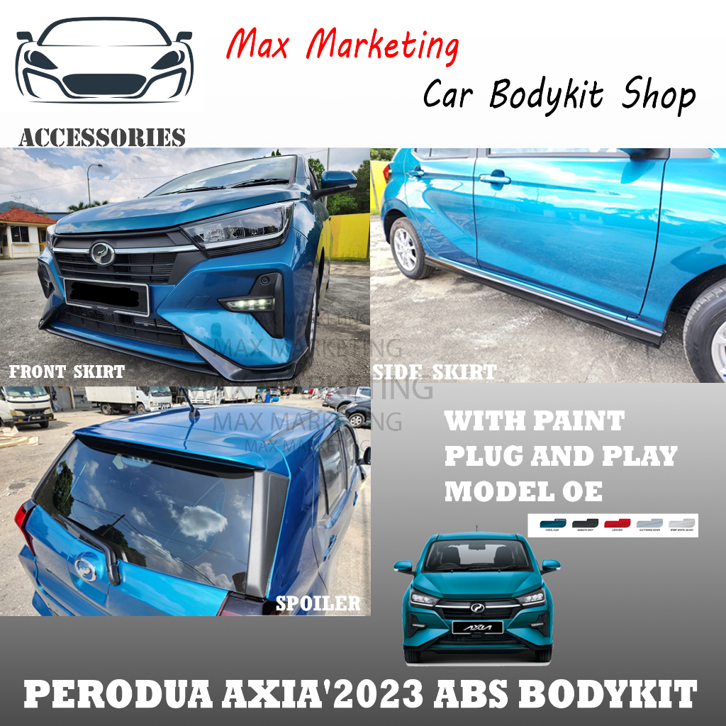 PERODUA AXIA'2023 ABS FULL SET OE BODYKIT FRONT SKIRT/SIDE SKIRT ...