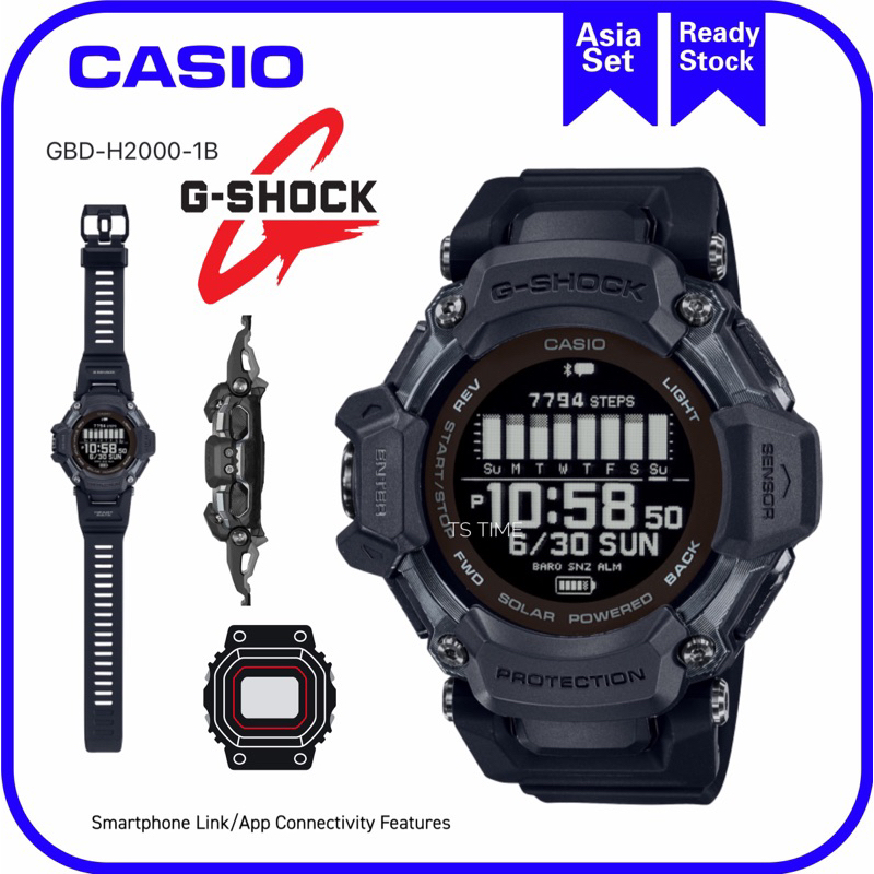CASIO G SHOCK GBD-H2000 Fitness Watch GBD-H2000-1BDR / GBD-H2000-1 ...