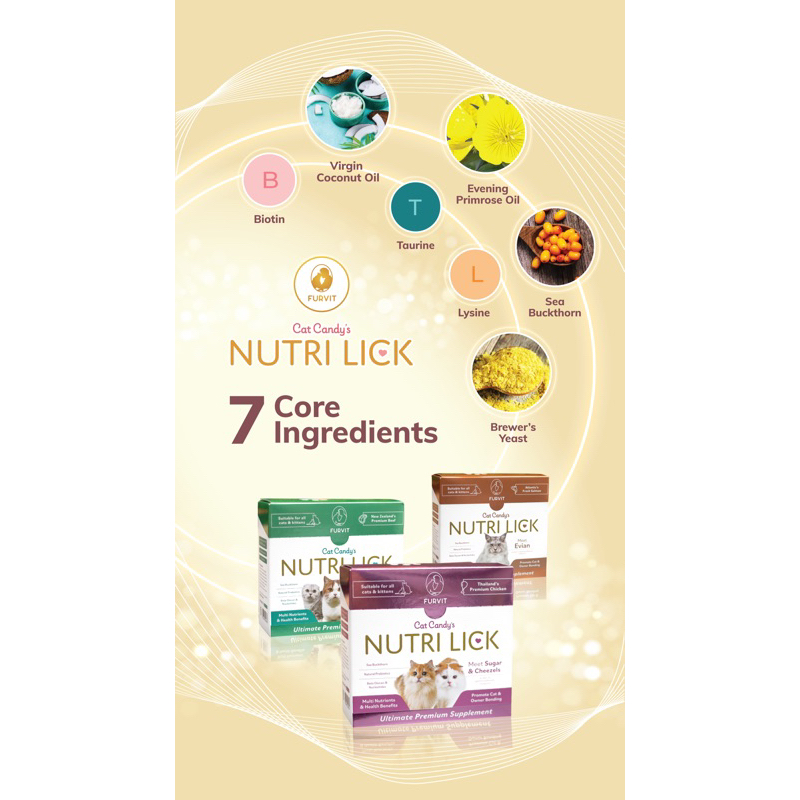 NUTRI LICK !! 6 Sachets Pemium Cat Candy's NutriLick Vitamin Kucing ...