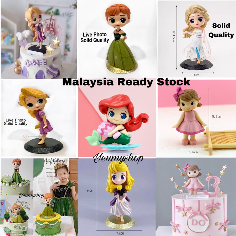 CAKE Decorations Solid Dolls TOPPER FROZEN ELSA ANNA MERMAID PRINCESS ...