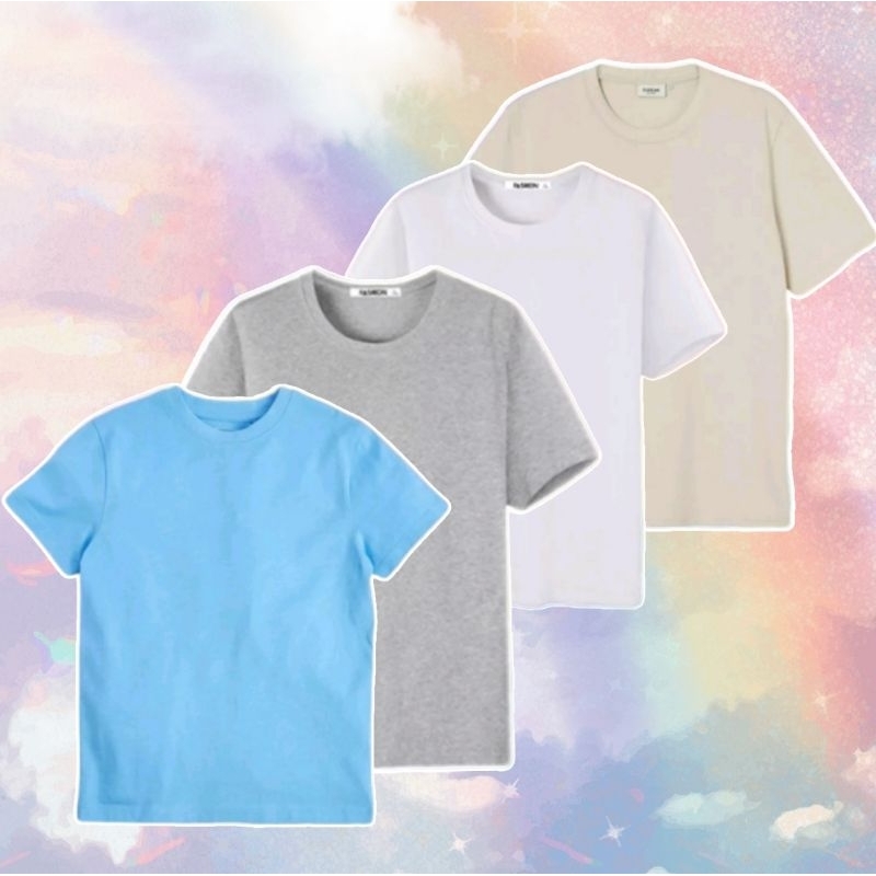T-Shirt Plain 100% Cotton Short Sleeve Oversize Round Neck White Nude ...