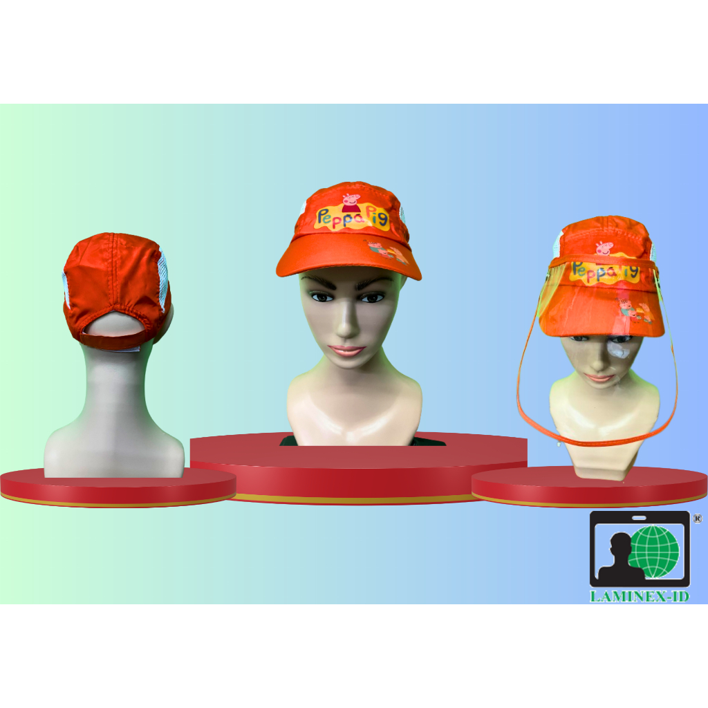 PEPPA PIG CAP & FACE SUN SHIELD| KID CAP | 1PCS | Shopee Malaysia