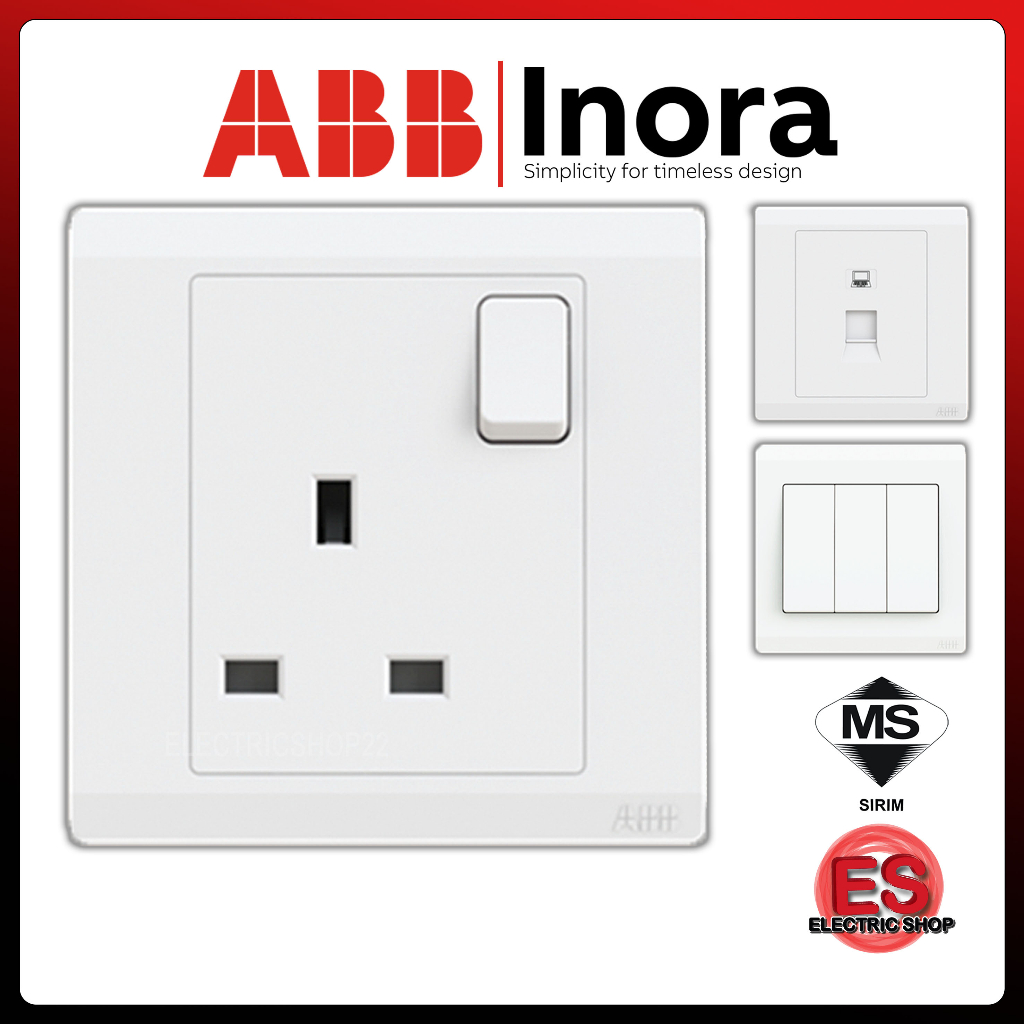 [ SIRIM ] ABB INORA Series Switches Socket Series Switches (BL101 / BL102/ BL908/ BL333/ BL429 ...