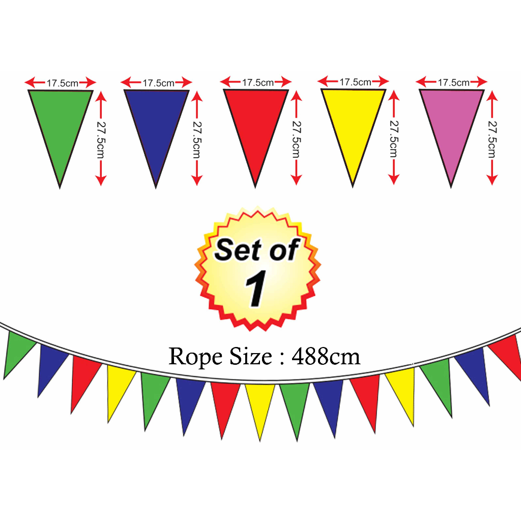 Colourful Triangle Flagline/ Triangle Flag ( Nylon ) | Shopee Malaysia