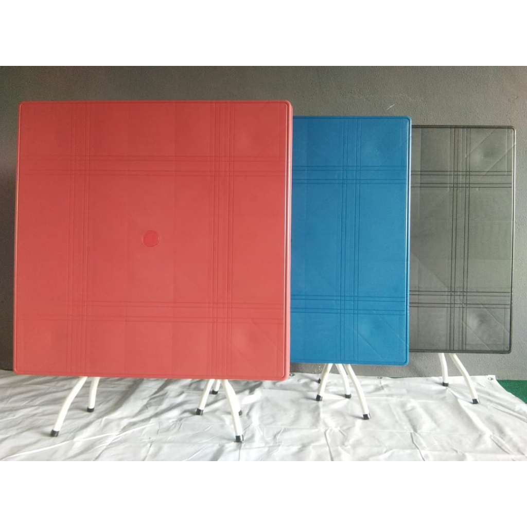 MEJA PETAK LIPAT PLASTIK 3X3 FORDABLE PLASTIK DINING TABLE 3X3 SQUARE ...