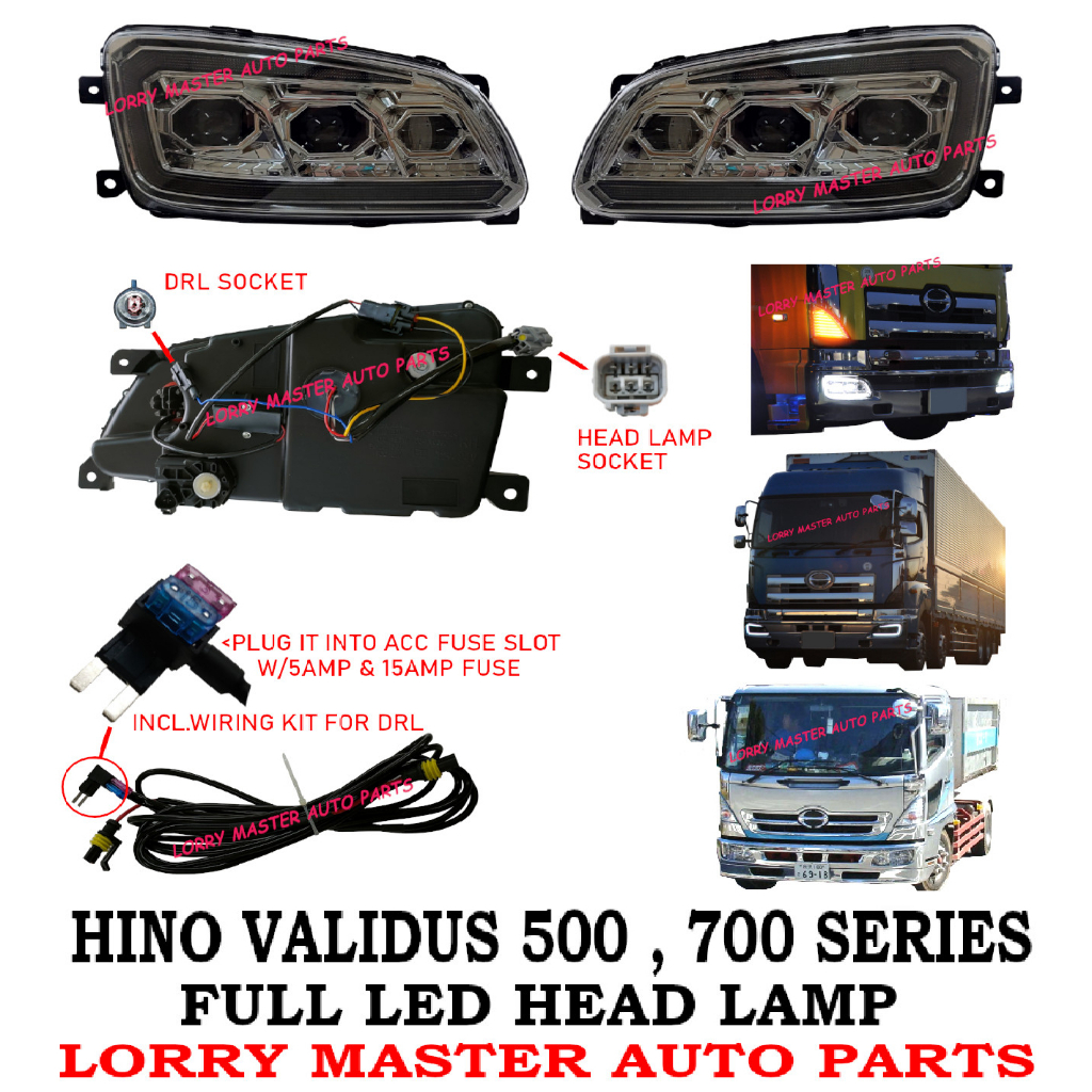 J111S08 FULL LED HEAD LAMP HINO VALIDUS 500 , HINO 700 SERIES LORRY ...