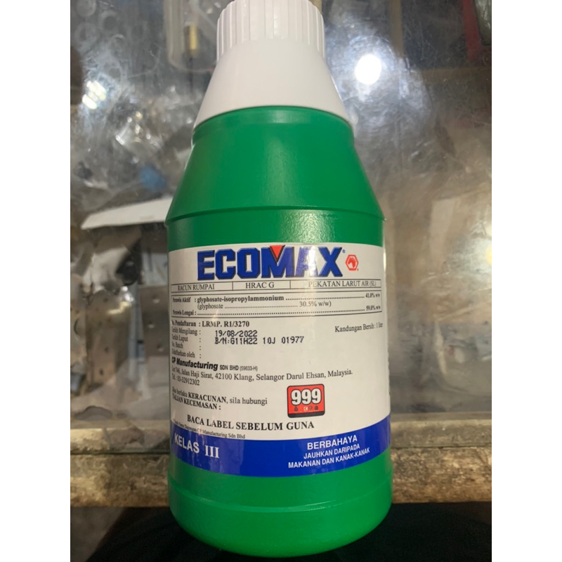ECOMAX 1 LITER RACUN RUMPUT / Glyphosate 41% / Rumput Lalang / Rumpai ...