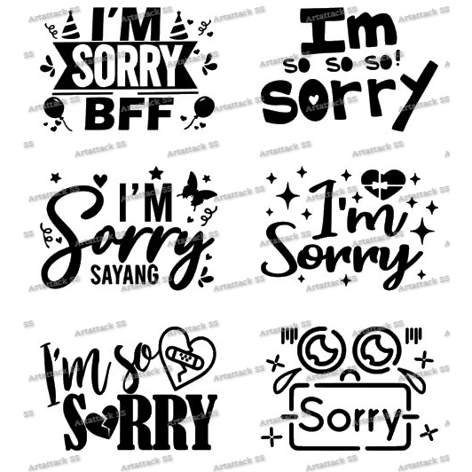 [READY STOCK] Im Sorry Sticker for 10inch Foil Balloon ( Heavy Duty ...